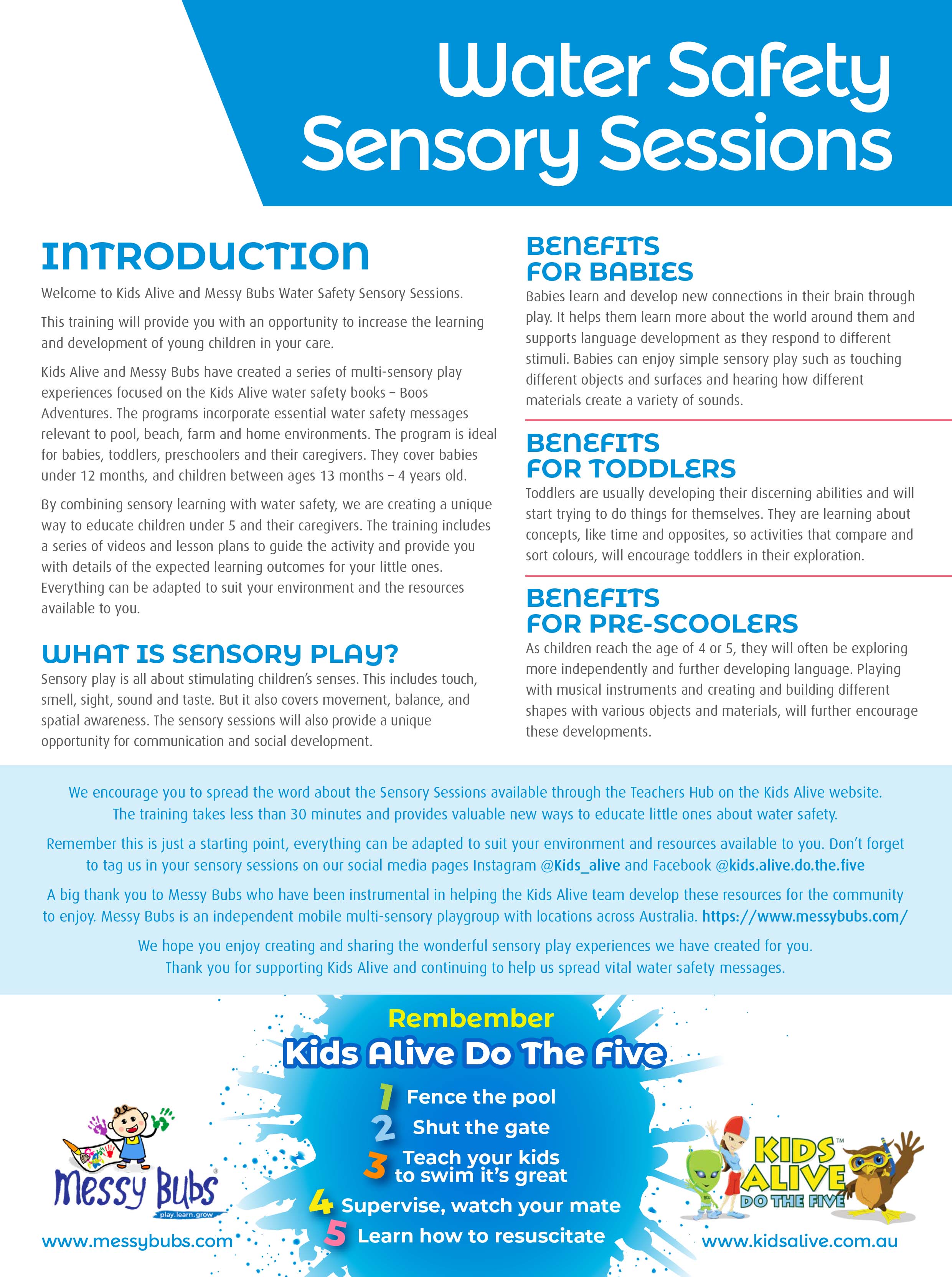 Water Safety Sensory Sessions | Kidsafe Tasmania